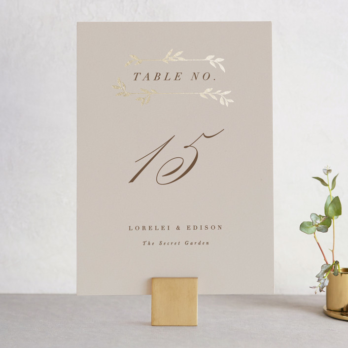 Botanical Ampersand Foil-Pressed Table Numbers by Hooray Creative | Minted