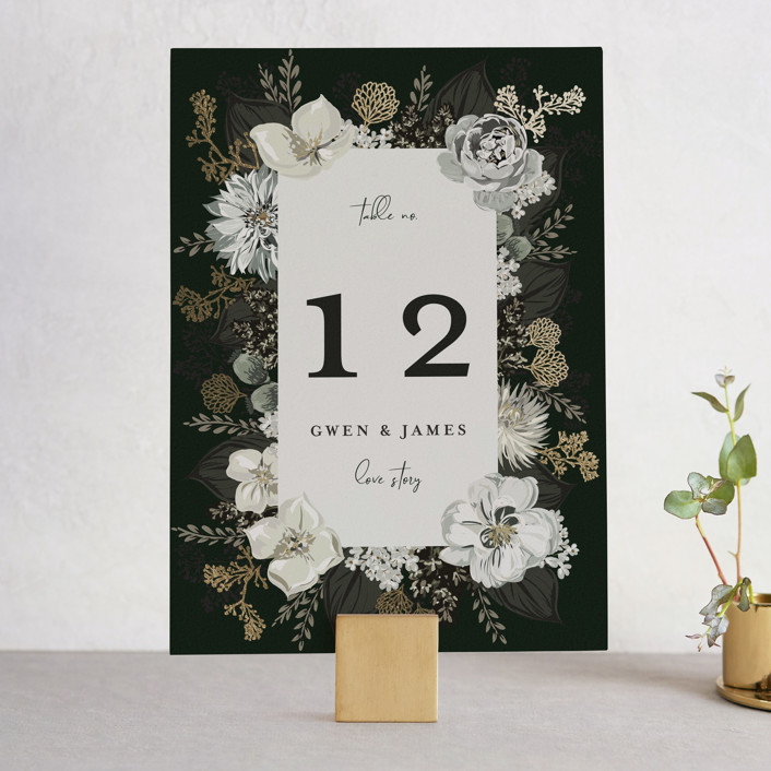 Embracing Foil-Pressed Table Numbers by Susan Moyal | Minted