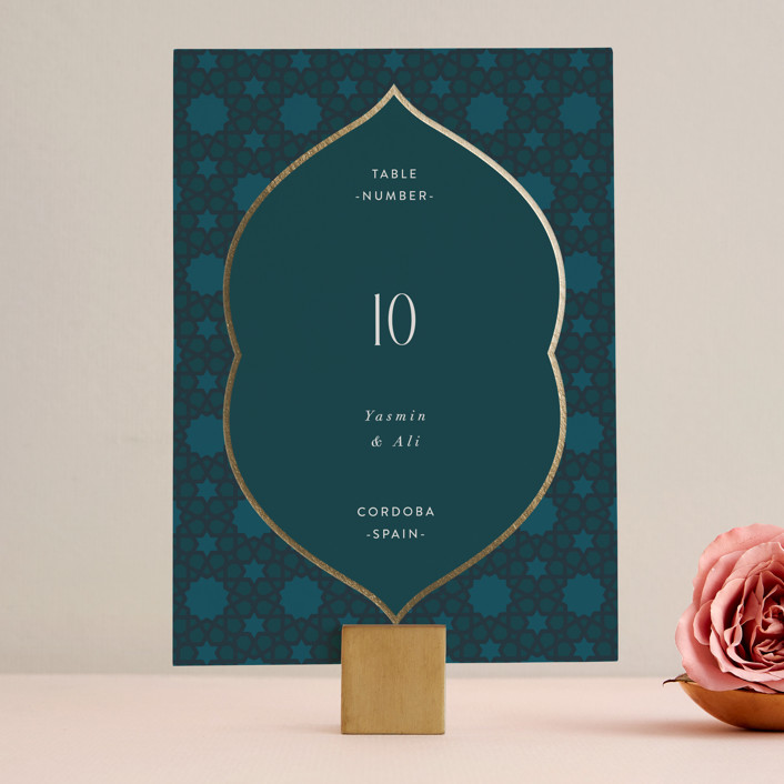 Cordoba Foil-Pressed Table Numbers by Nazia Hyder | Minted