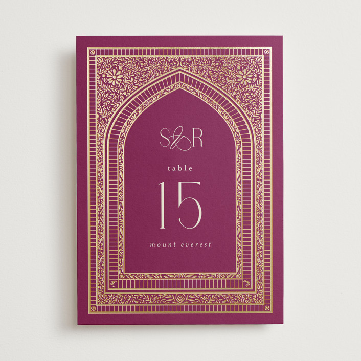Amber Palace Foil-Pressed Table Numbers by Chris Griffith | Minted