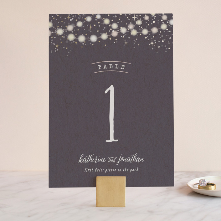Garden Lights Foil-Pressed Table Numbers by Hooray Creative | Minted