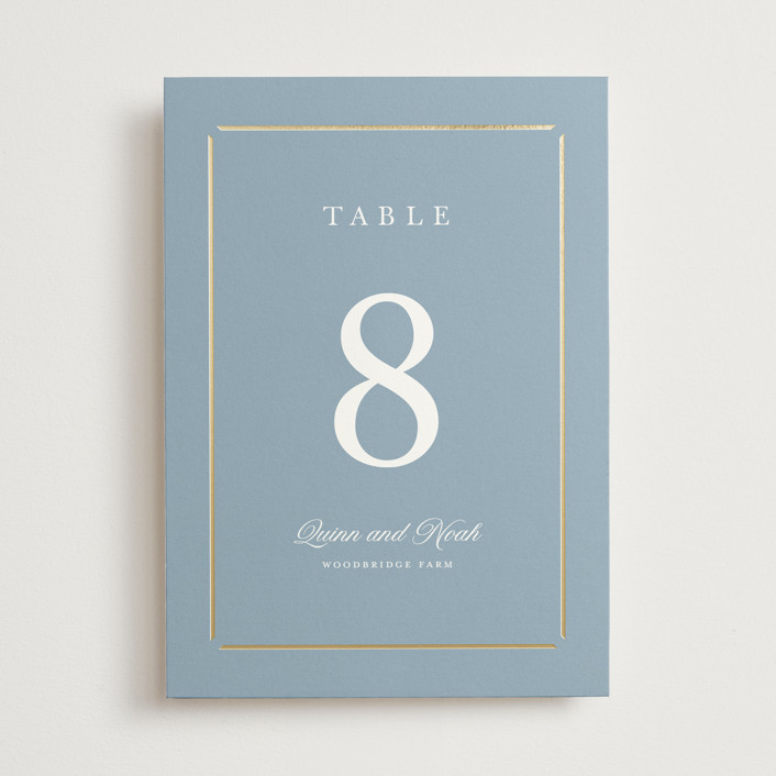 Elegant bevel Foil-Pressed Table Numbers by Stacey Meacham | Minted