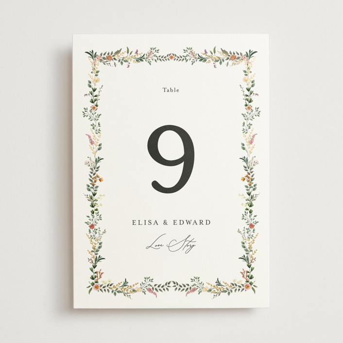 Blooming Vine Foil-Pressed Table Numbers by Susan Moyal | Minted