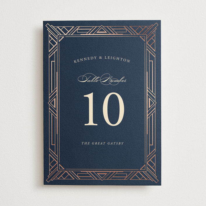 Opulent Border Foil-Pressed Table Numbers by Hooray Creative | Minted