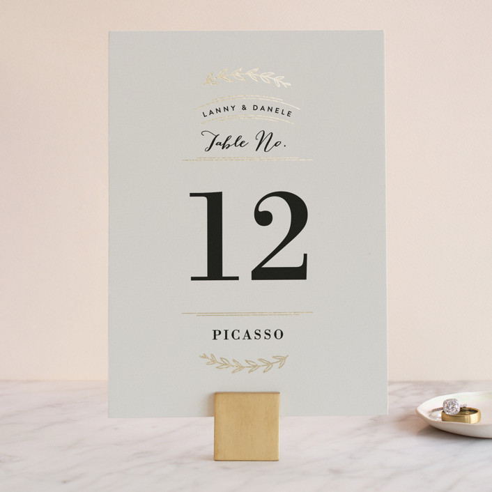 Elegant Announcement Foil-Pressed Table Numbers by Kelly Schmidt | Minted