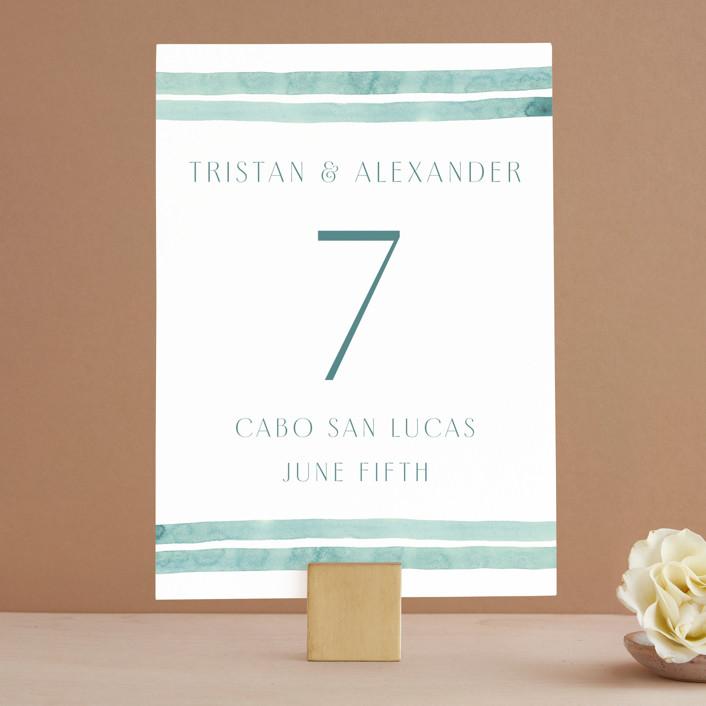 Tidal Stripe Table Numbers by Katharine Watson | Minted