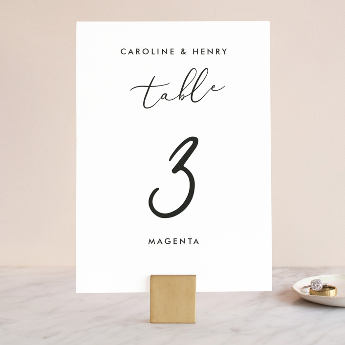 Scripted Romance Table Numbers by Katherine Moynagh | Minted