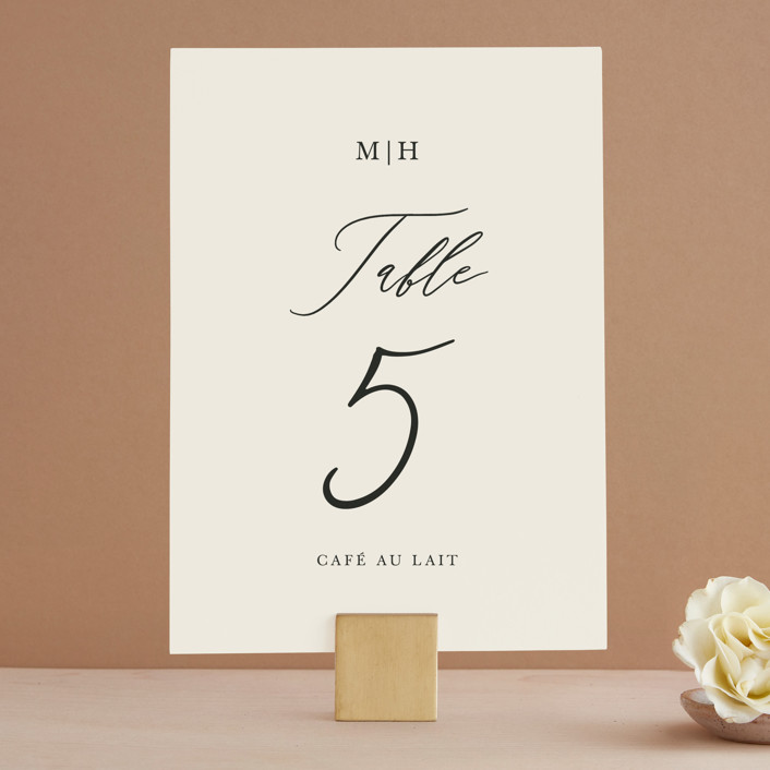 Tilted Script Table Numbers by Hannah Williams | Minted