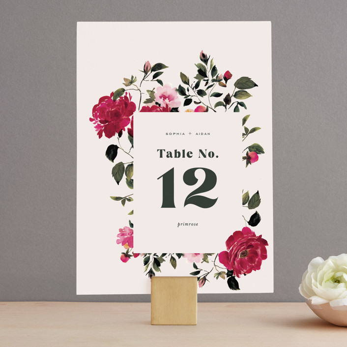 Rose Garden Table Numbers by Leah Bisch | Minted