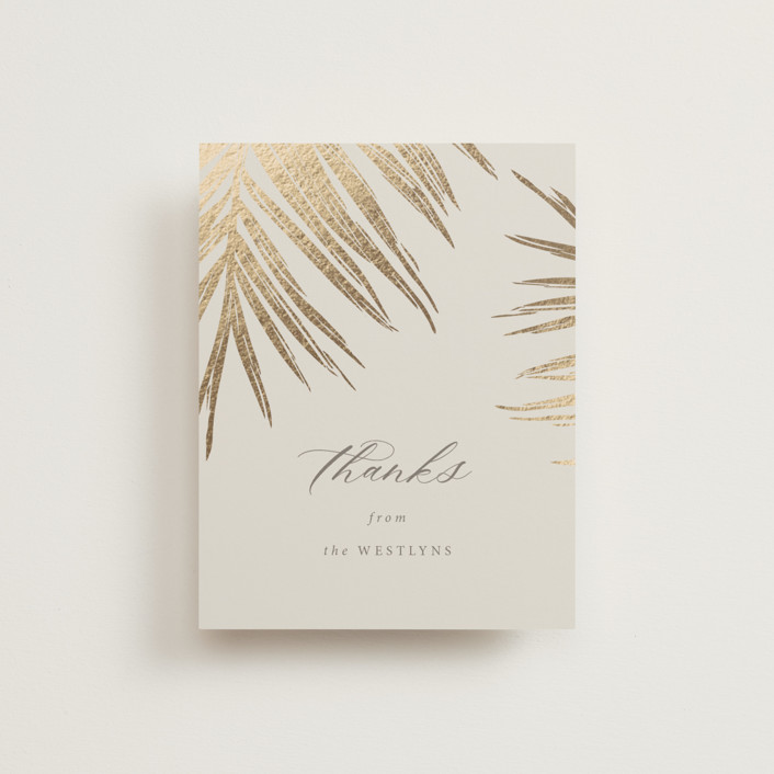 Gilded Palm Foil-Pressed Wedding Thank You Cards by Melinda Denison ...