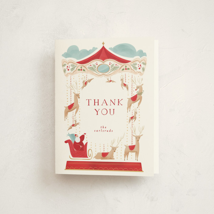 santa carousel Thank You Cards by Grae | Minted