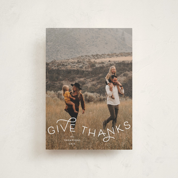 Give Thanks Modern Thanksgiving Petite Cards by Kristel | Minted