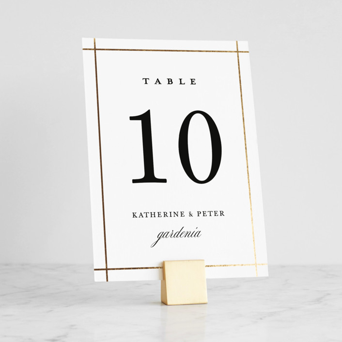 Brushed Gold Cube Place Card Holders by Minted | Minted