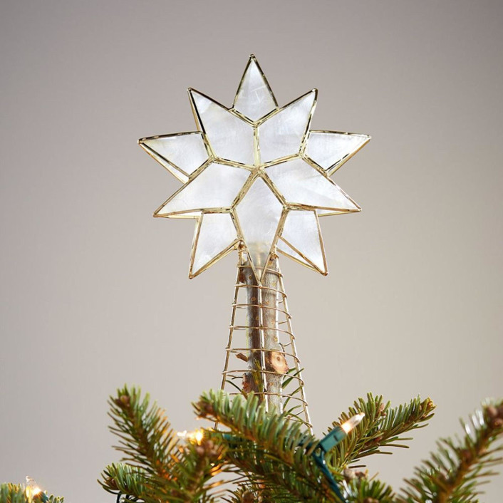 Small Gold Capiz Shell Star Tree Topper Tree Toppers by Aahlada ...