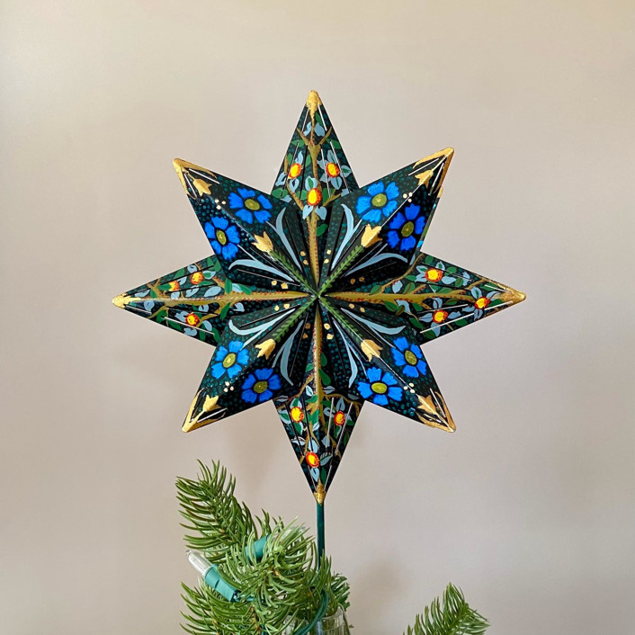 Blue Flower Tree Topper Tree Toppers by Emily Morris | Minted