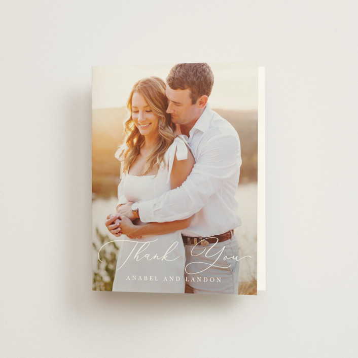 Luxe script Folded Wedding Thank You Cards by Hooray Creative | Minted