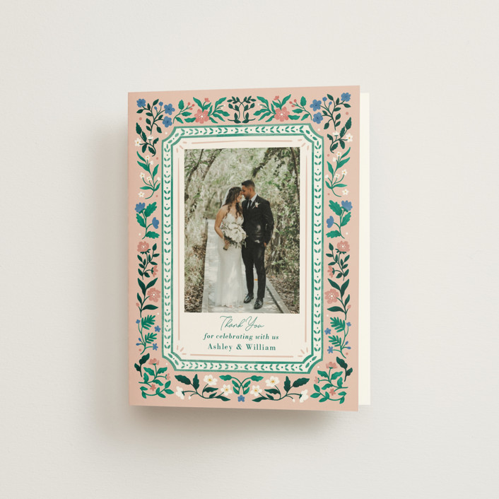 Le Jardin Folded Wedding Thank You Cards by Elly | Minted