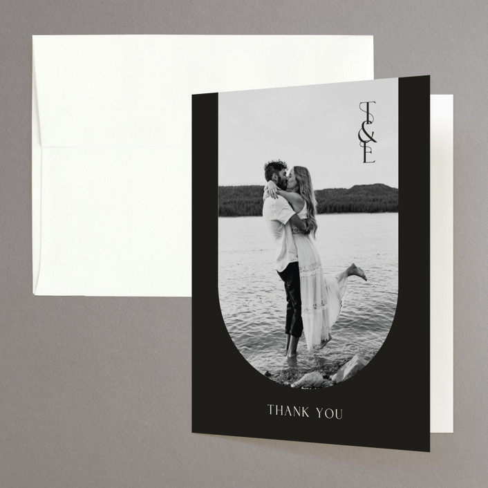 Engraved Folded Wedding Thank You Cards by Claudia Orengo | Minted