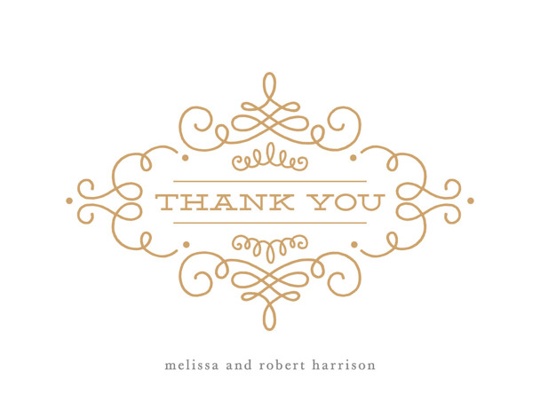 Ornate Monogram Folded Thank You Card by Kristen Smith | Minted