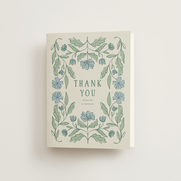 Botanical Folded Wedding Thank You Cards by Kelly Watkins | Minted