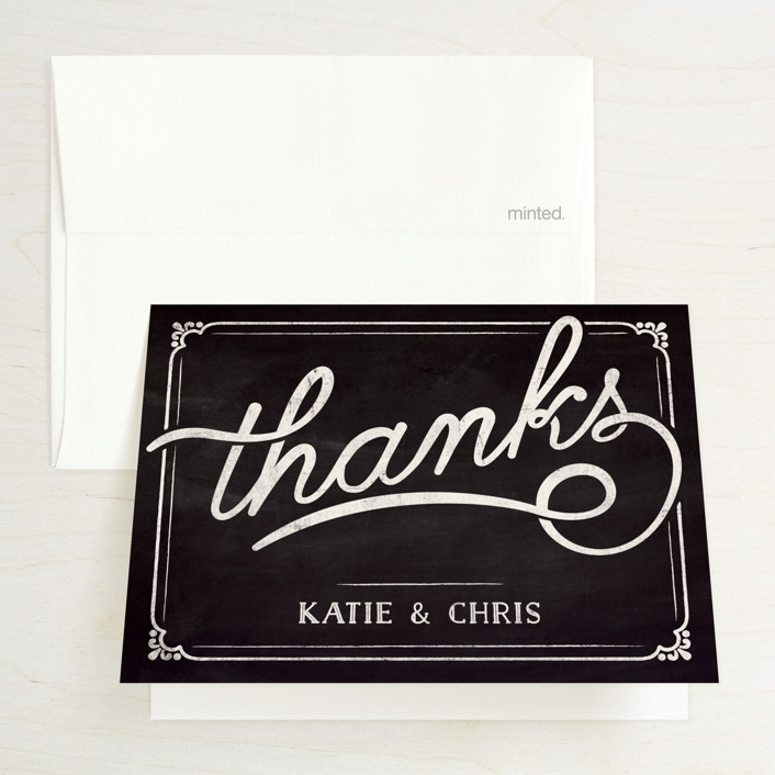 Slated Forever Folded Wedding Thank You Cards by GeekInk Design | Minted