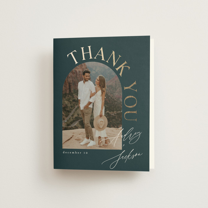 The Arc Foil-Pressed Folded Wedding Thank You Cards by Vera Lim | Minted
