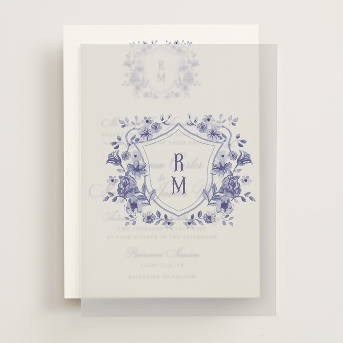 Blooming Crest Vellum Overlays by Cass Loh | Minted