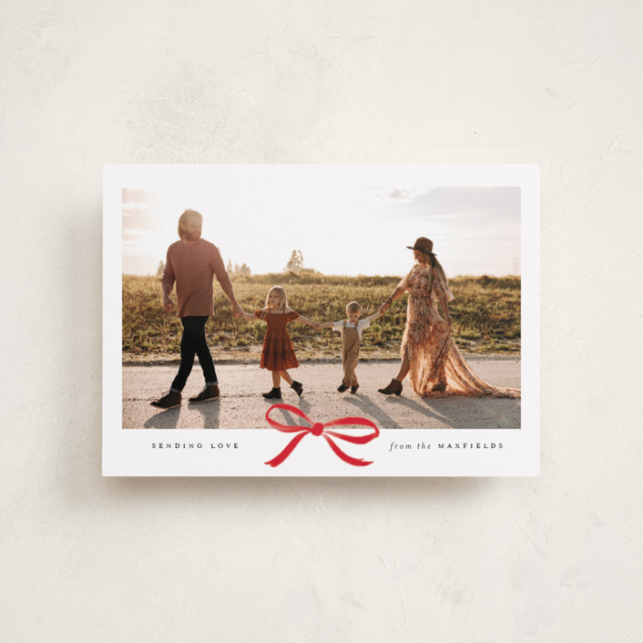 Crimson Bow Valentine's Day Postcards by Olivia Kanaley Inman | Minted