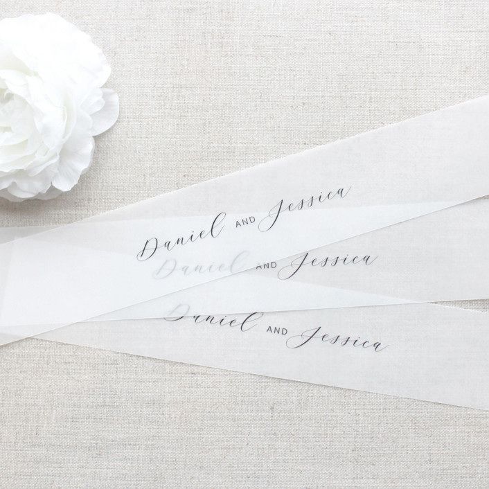 Custom Name Vellum Belly Bands for 5 x 7 Invitations (Set of 25) Belly ...