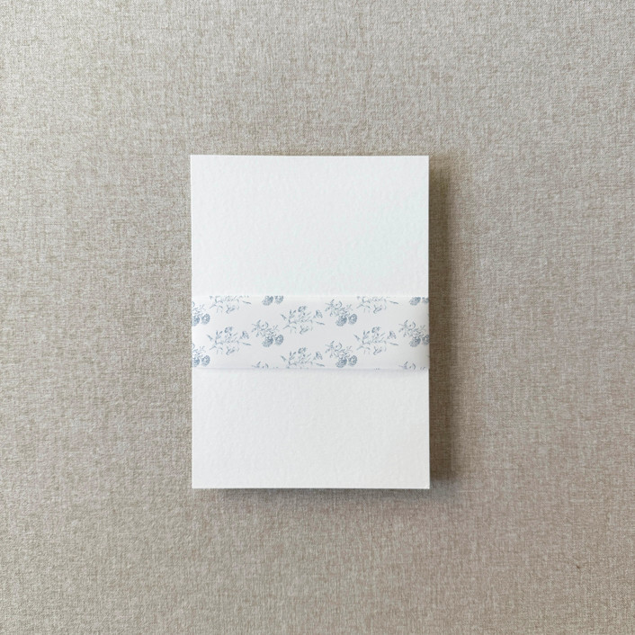 Blue Toile Vellum Belly Band | For 5x7" Invitations | Set of 10 Belly ...