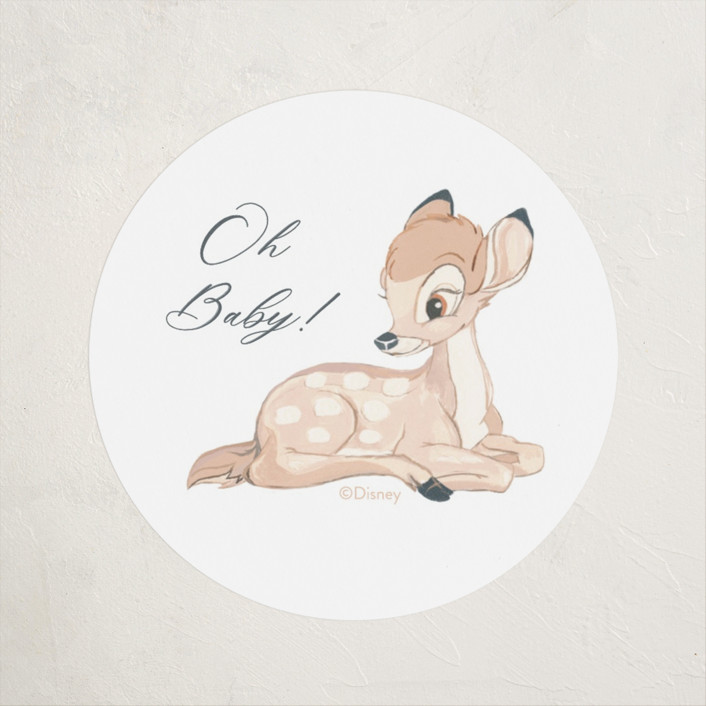 Disney's Sweet Bambi Baby Shower Stickers by Teju Reval | Minted