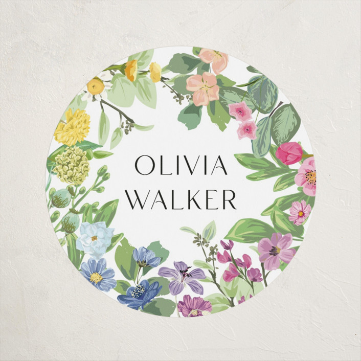 flower garden Baby Shower Stickers by Susan Moyal | Minted