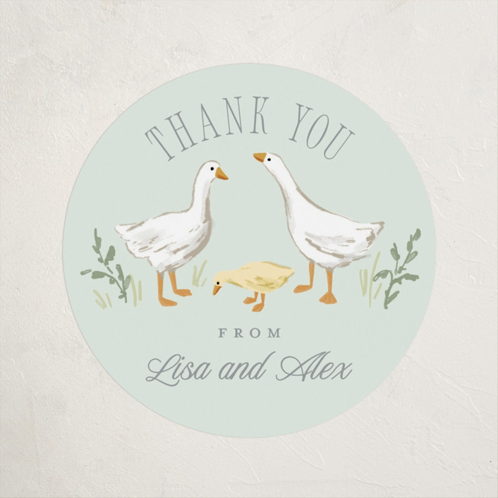 Storybook Geese Baby Shower Stickers by Everett Paper Goods | Minted