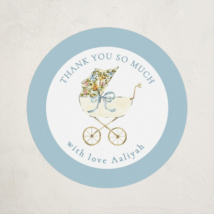 Pram Baby Shower Stickers by Sarah Knight | Minted