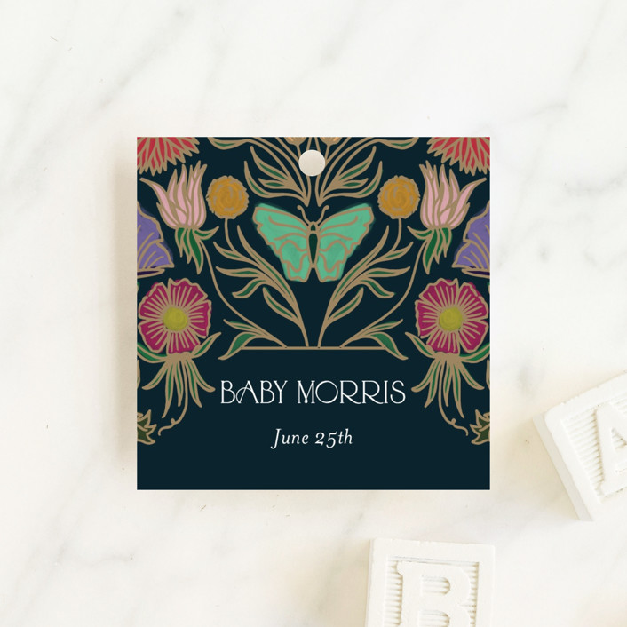 Gilded Tapestry Baby Shower Favor Tags by Simona Camp | Minted