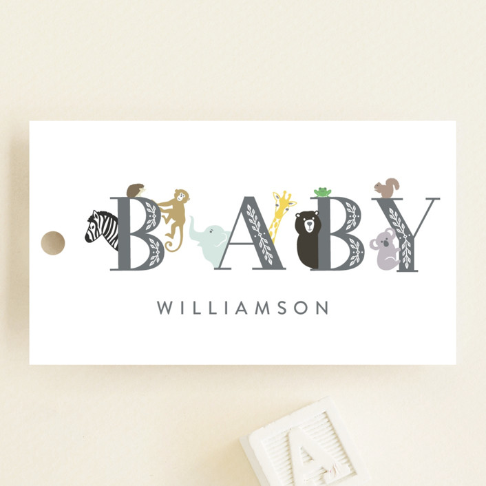 Animal Baby Baby Shower Favor Tags by Lisa Assenmacher | Minted
