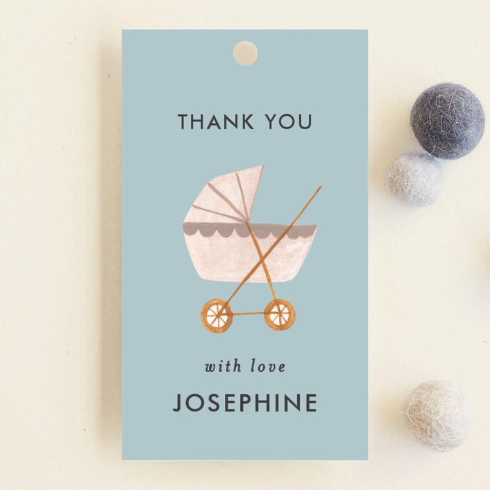 Prams, bears and baby Baby Shower Favor Tags by Sarah Knight | Minted