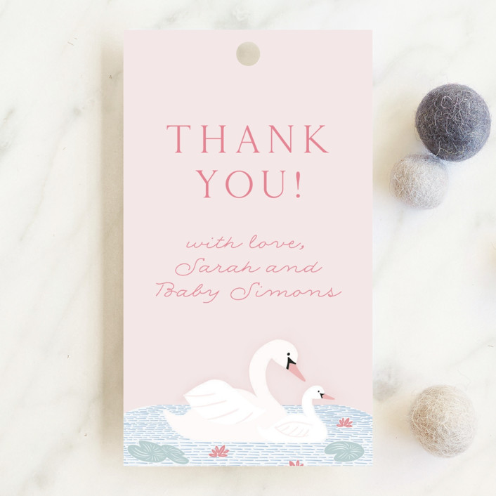 Swan Song Baby Shower Favor Tags by Carolyn Kach | Minted