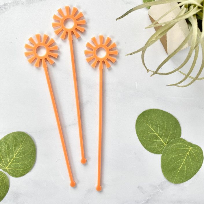 Mid Mod Sun Stir Sticks - Coral (Set of 25) Stir Sticks by Atomic ...