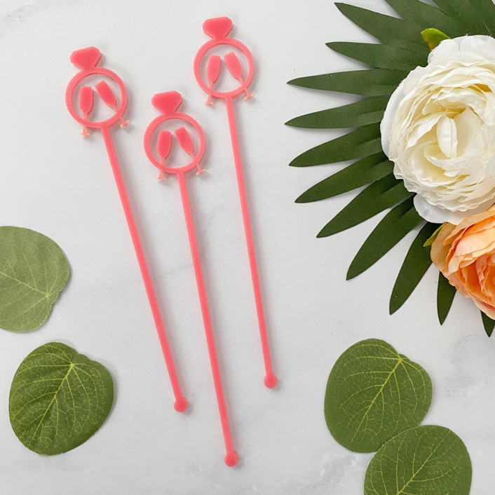 Diamond Ring Stir Sticks - Pink (Set of 25) Stir Sticks by Atomic ...