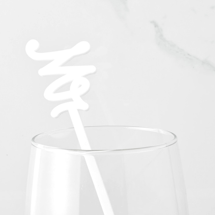 Mr, Cocktails are Forever Stir Stick, Opaque White Stir Sticks by Em ...