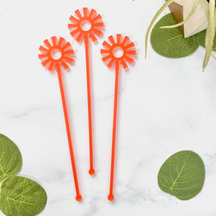 Mid Mod Sun Stir Sticks - Frosted Poppy (Set of 25) Stir Sticks by ...