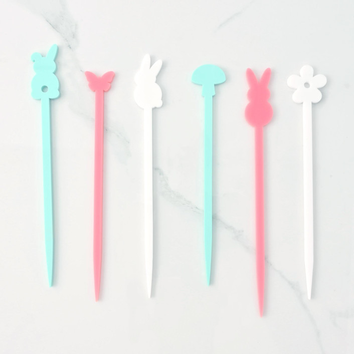 Spring Bunnies Stir Sticks, Set of 6 Stir Sticks by Em and Me Studio ...