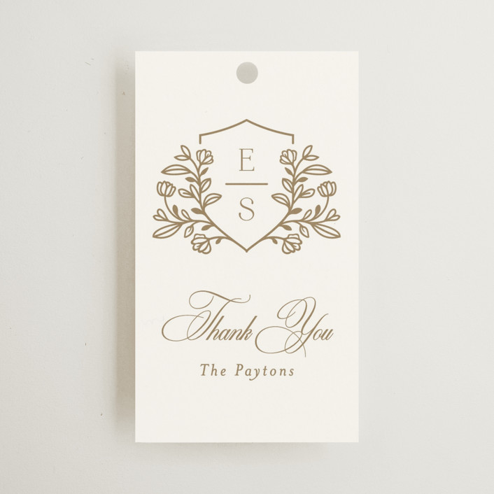 Gold Crest Wedding Favor Tags by Mansi Verma | Minted