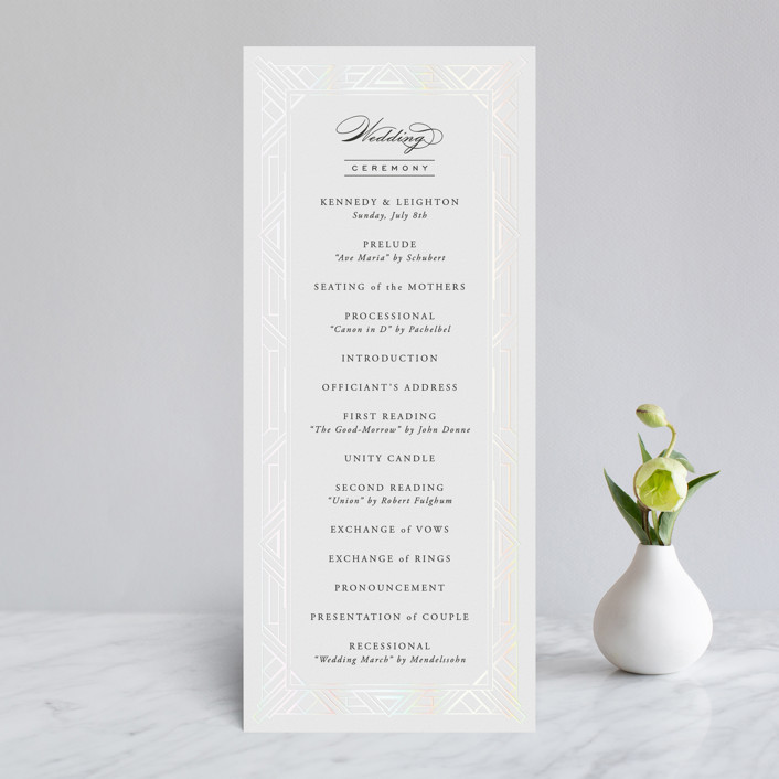 Opulent Border Gloss-Press® Wedding Programs by Hooray Creative | Minted
