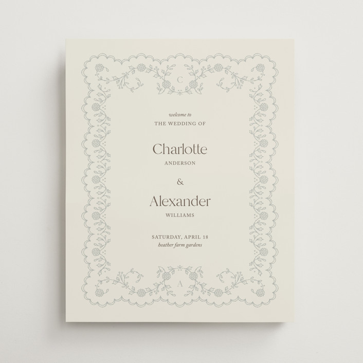 Floral Lace II Welcome Signs by Sophie Owens Design | Minted