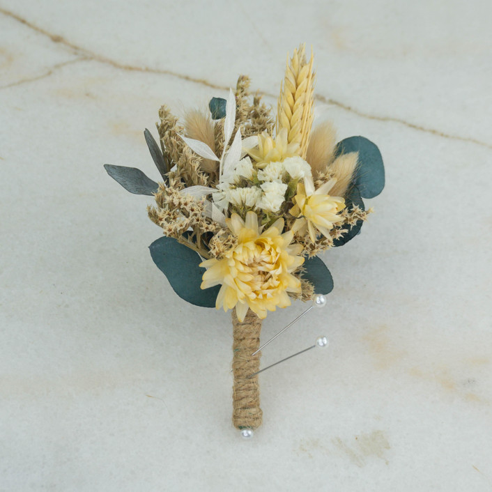 Natural Pinned Corsage Corsages by Damselfly Direct | Minted