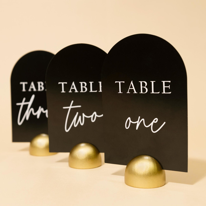 Arched Table Number | Set “1-10” | Black Table Numbers by Hanna Roberts ...