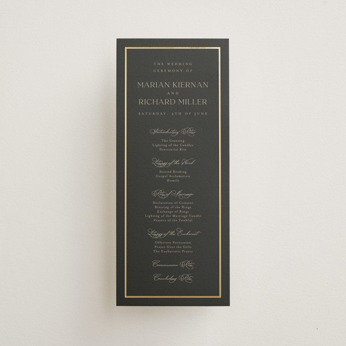 Timeless Charm Foil-Pressed Wedding Programs by Lucrecia Caporale | Minted