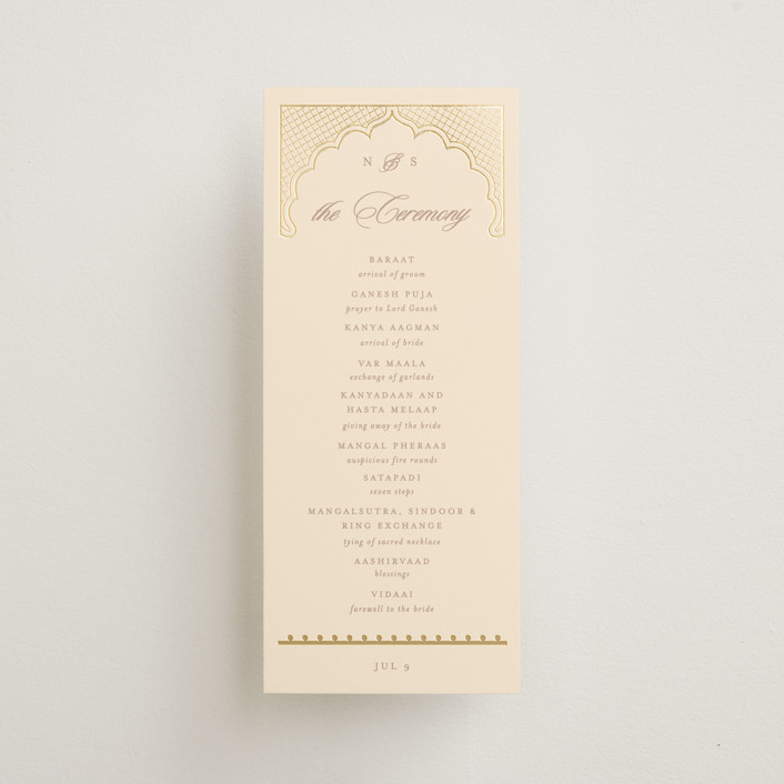 Mandapam Foil-Pressed Wedding Programs by Creo Study | Minted